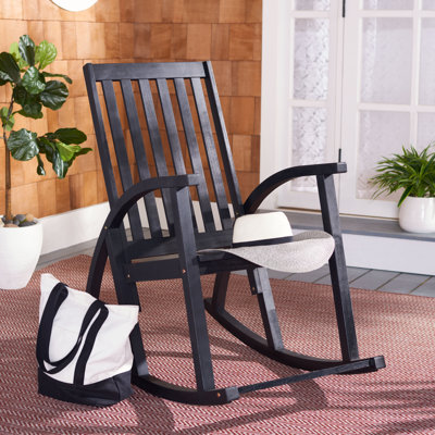 Highland Dunes Outdoor Cathleen Rocking Solid Wood Chair Reviews Wayfair Canada